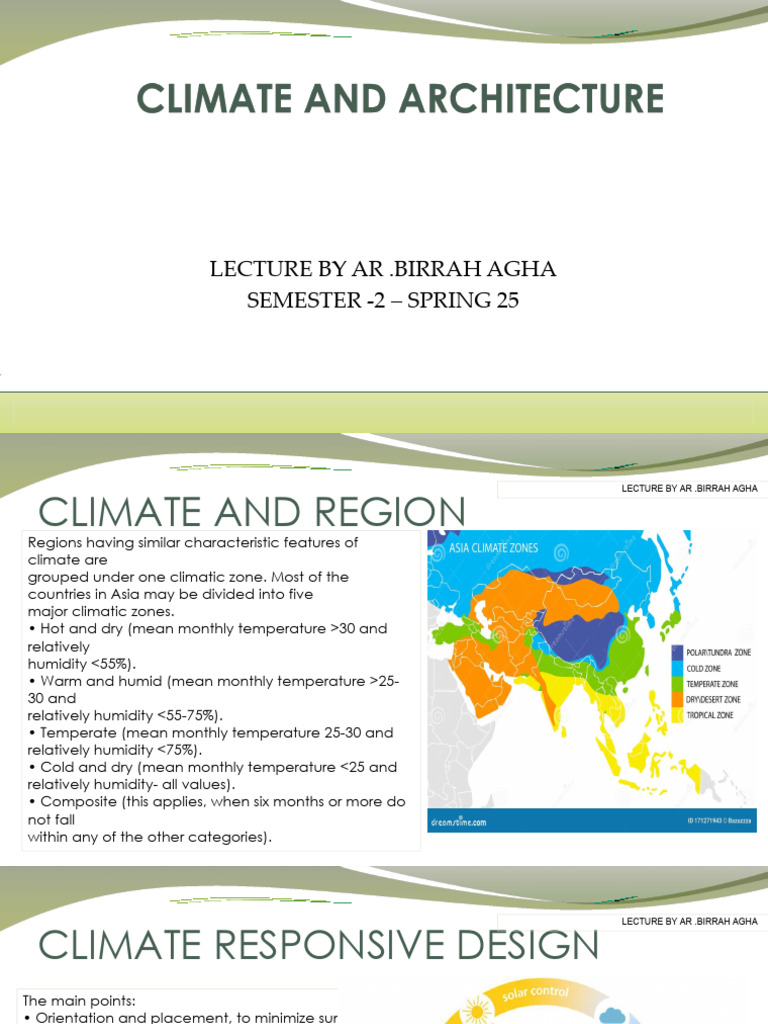 Climate Responsive Design Principles | PDF | Climate | Earth Sciences