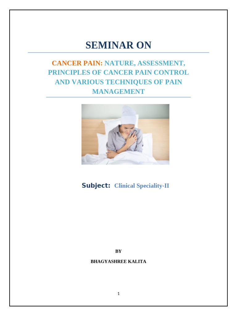 Cancer Pain Management Seminar Overview | PDF | Analgesic | Opioid