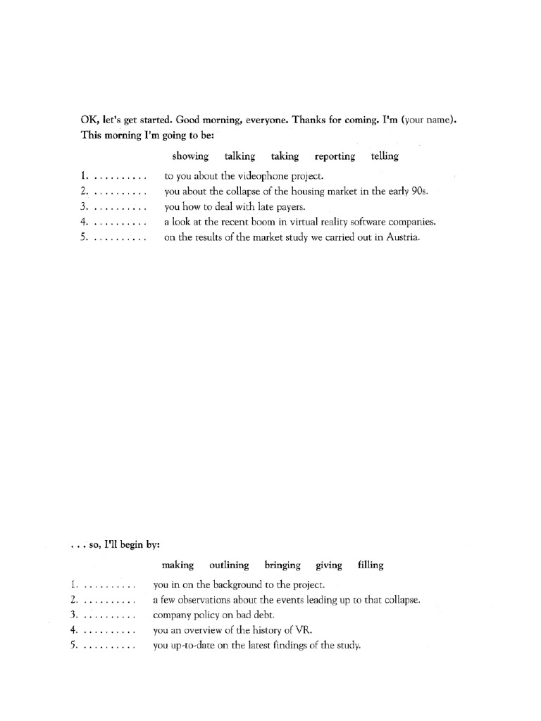 Presenting - Stating Your Purpose | PDF