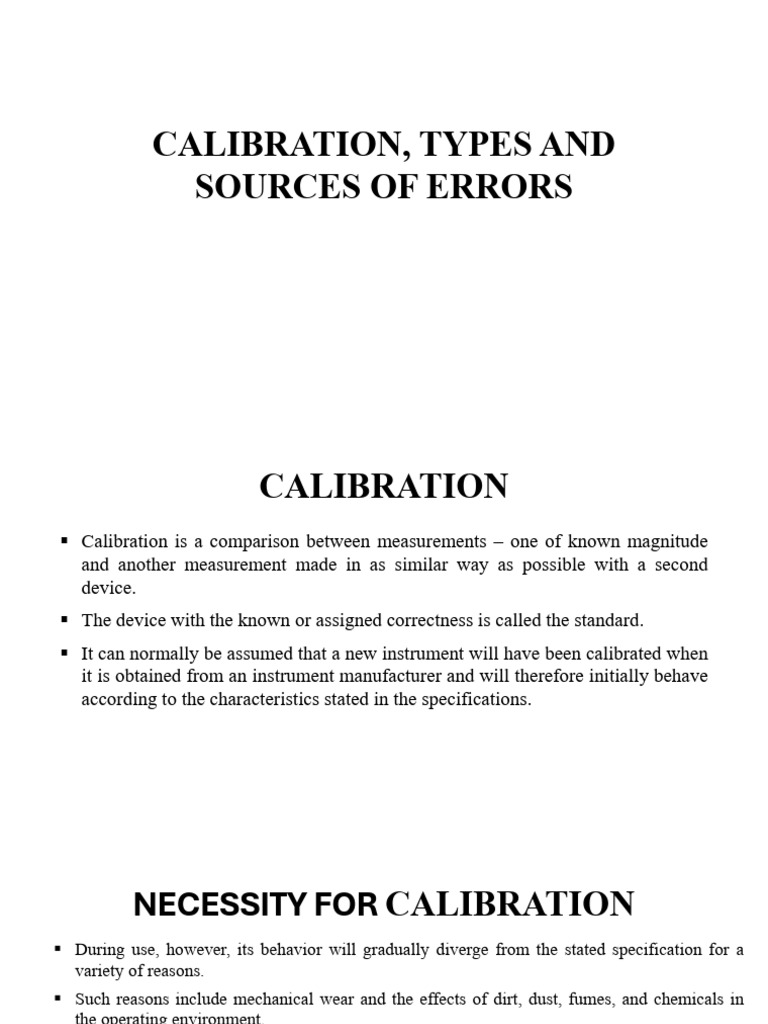 Calibration Errors and Types Explained | PDF | Observational Error ...