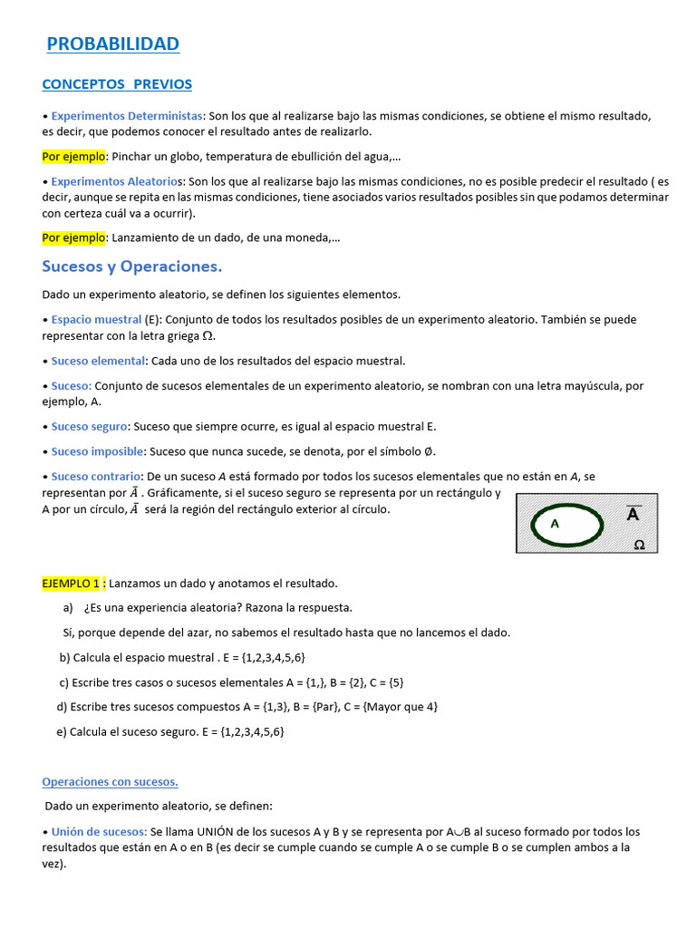 Fundamentos de Probabilidad y Sucesos | PDF | Teoría de probabilidad ...