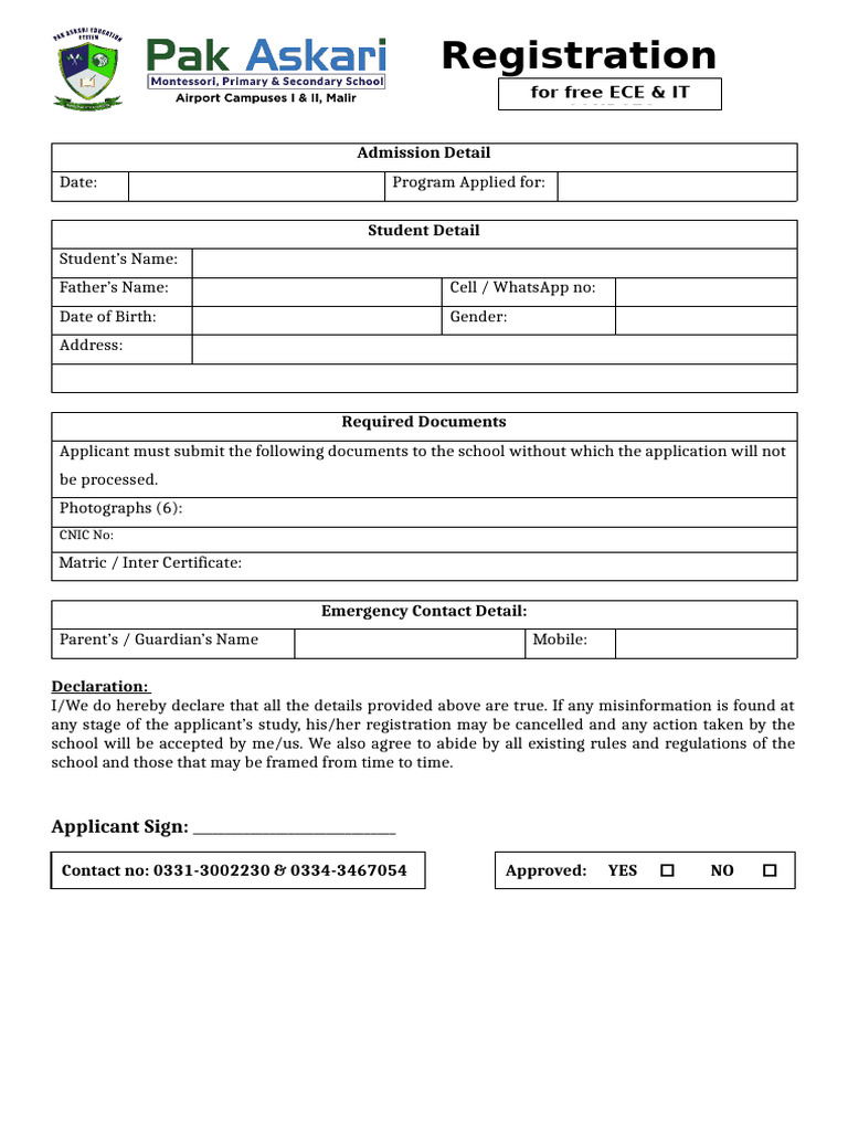 NVTTC Form | PDF