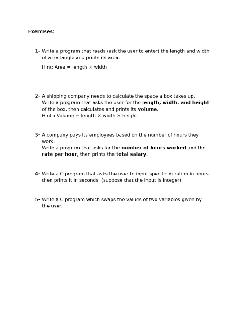 Exercises | PDF