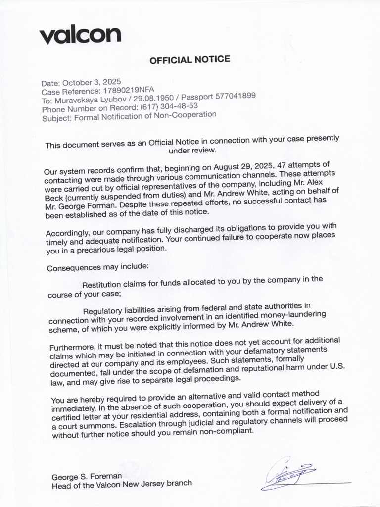 17890219NFA Notice | PDF