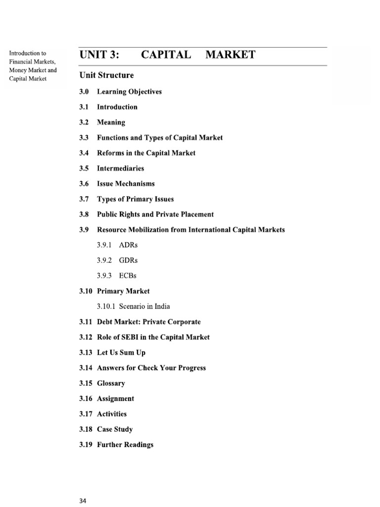 Unit-II (B) Capital Market | PDF