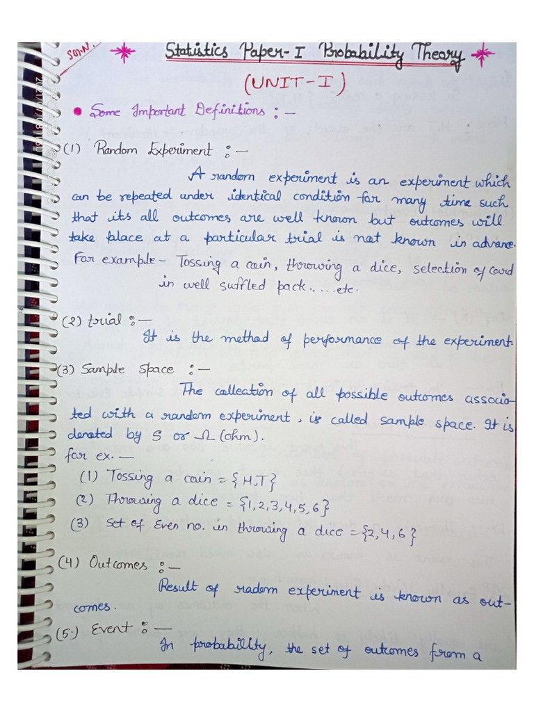 BSC 1st Year Statistics Paper 1st Note | PDF