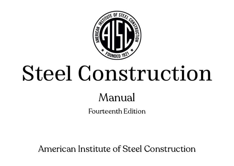 Steel Construction Manual Fourteenth Edition American Institute of ...