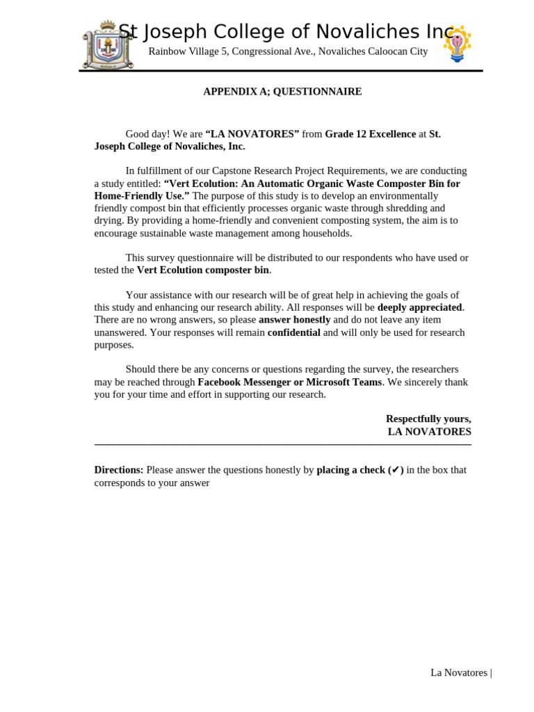 Questionnaire | PDF | Questionnaire