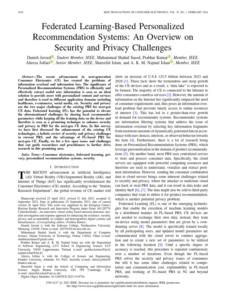 Federated Learning-Based Personalized Recommendation Systems An ...