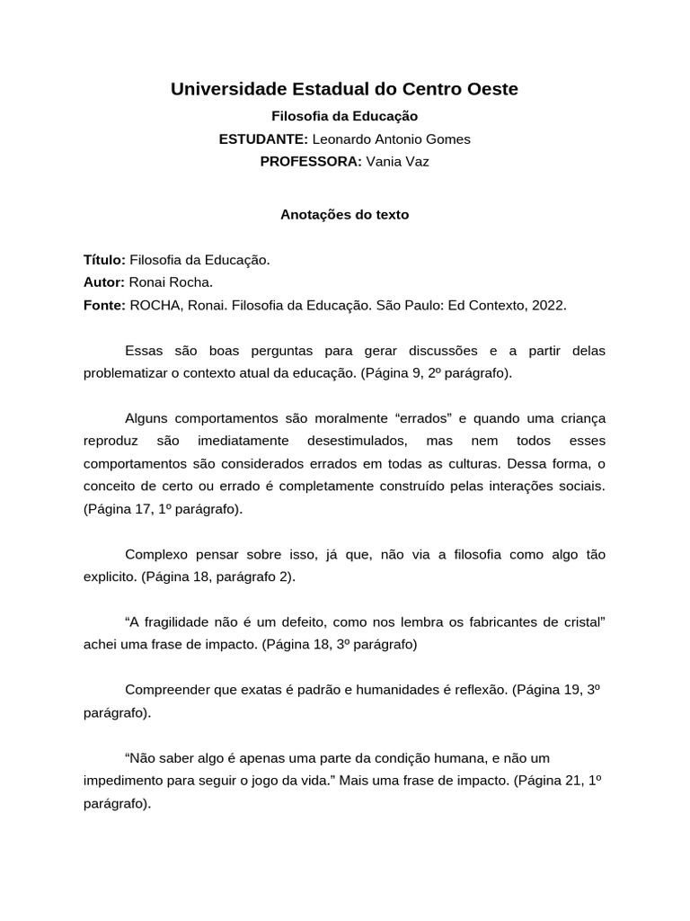 Trabalho Vânia | PDF