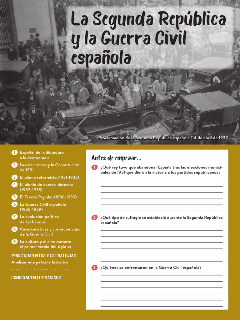 Apuntes. España Durante La Primera Mitad Siglo XX | PDF | guerra civil ...