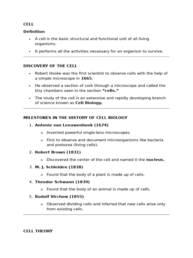 Understanding Cell Structure and Functions | PDF | Tissue (Biology ...