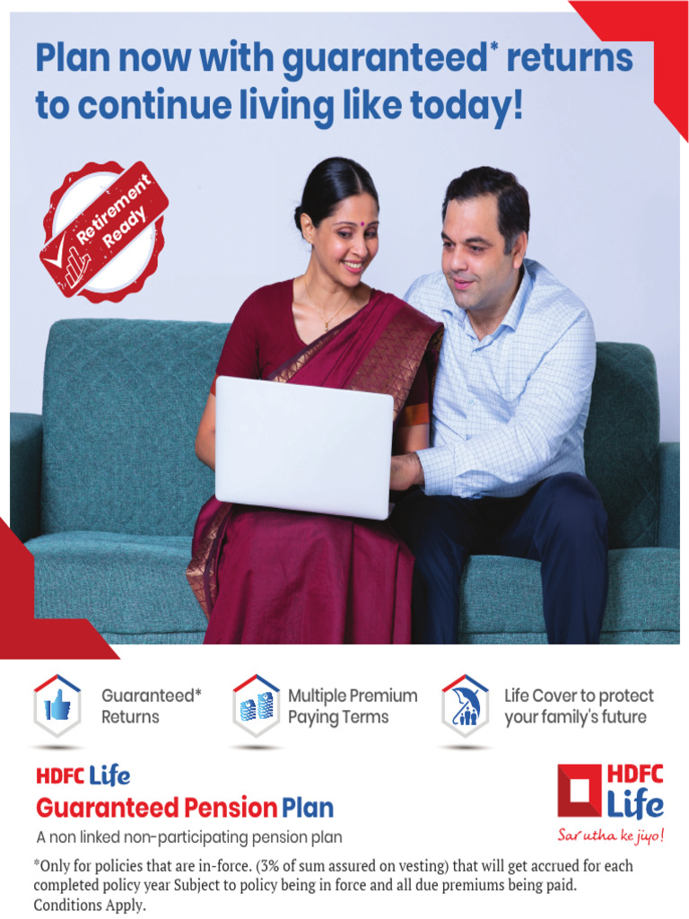 HDFC Life Guaranteed Pension Plan 101N092V07 Brochure | PDF | Insurance ...