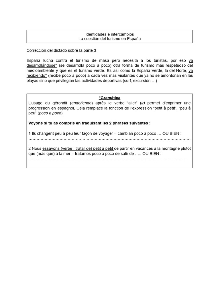 Identidades e Intercambios Turismo Dictado Parte 3 | PDF