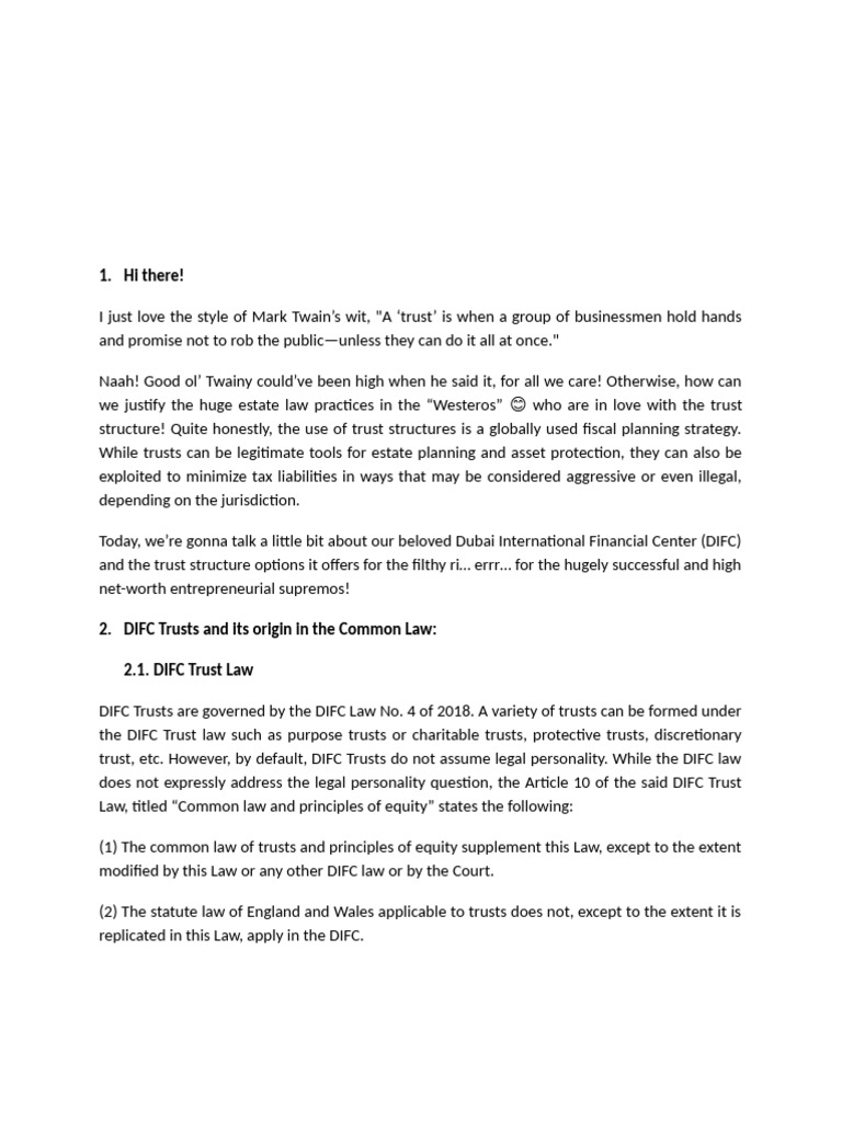 Trust or Not To Trust, That Is The Question | PDF | Taxes | Capital ...