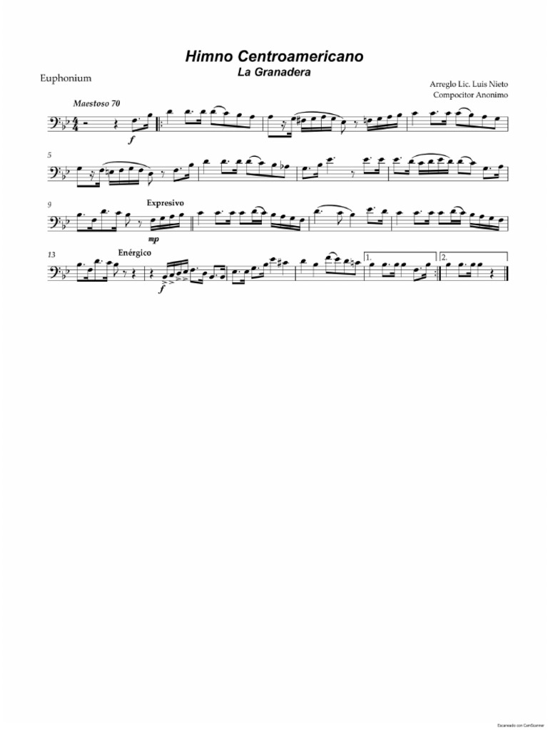 Himno Centroamericano La Granadera (1) - 21 | PDF