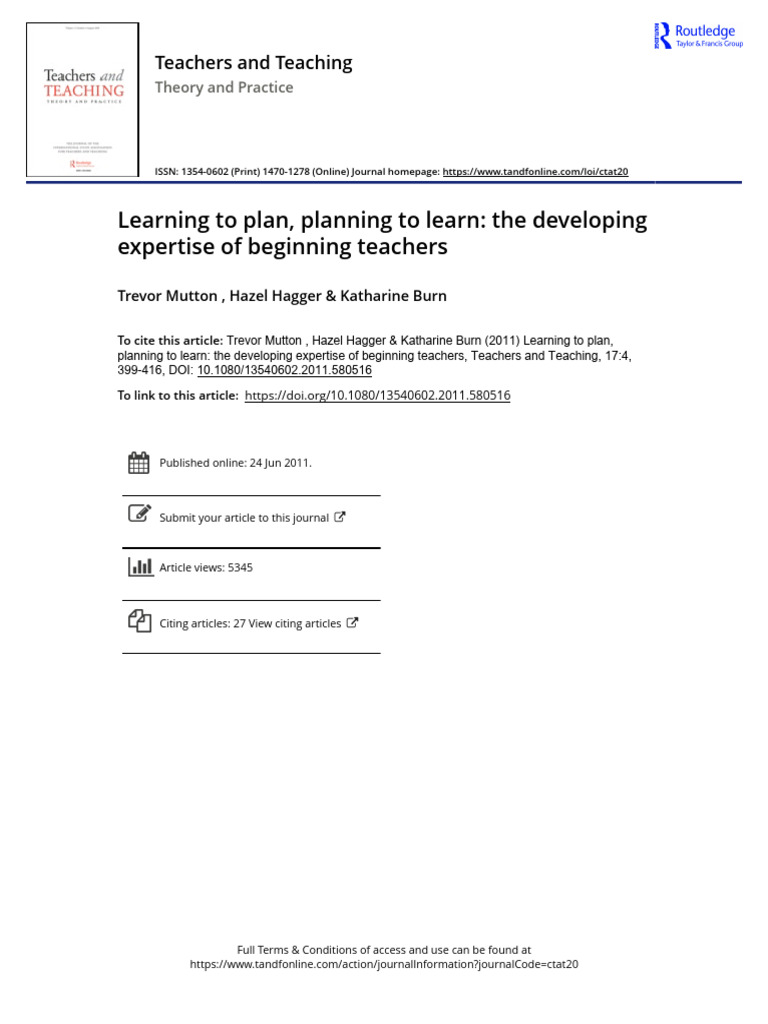 Learning To Plan Planning To Learn The Developing Expertise Of