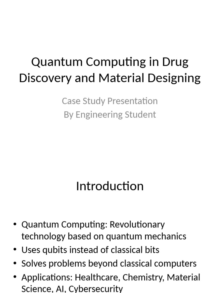 Quantum Computing Drug Discovery Materials | PDF | Quantum Computing ...