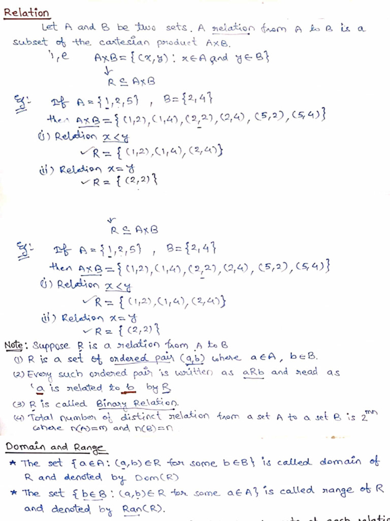 Relation and Function U1 | PDF