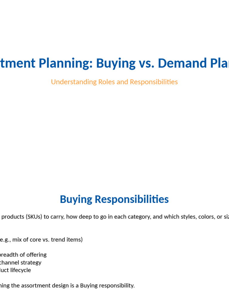 Assortment Planning Presentation | PDF