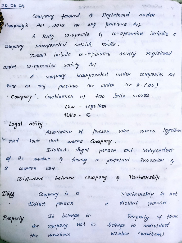 ComPany Notes 1 | PDF