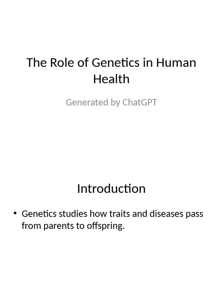 Genetics in Human Health | PDF