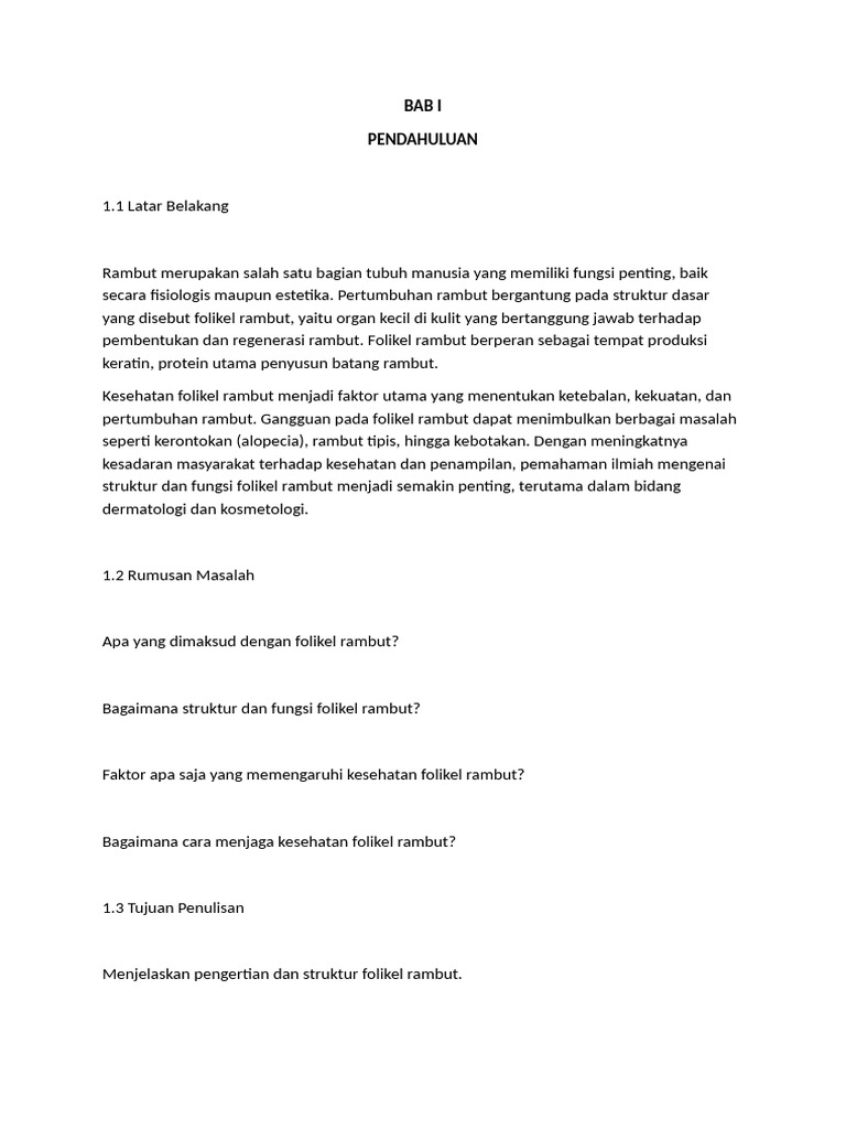 Kesehatan Folikel Rambut dan Perawatannya | PDF