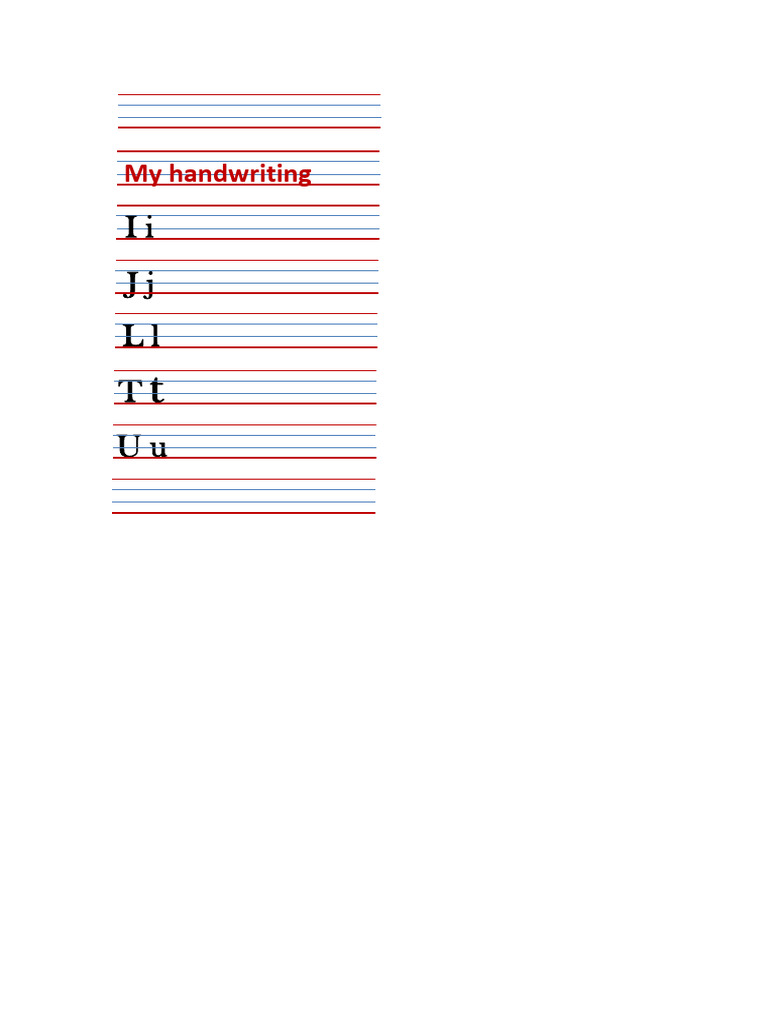 Handwritting in English Table For Kids | PDF