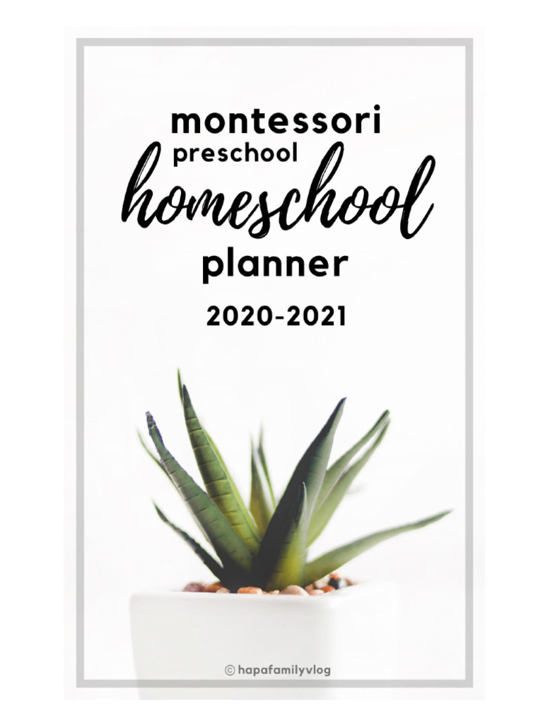 Montessori Homeschool Planner 2020-2021 | PDF