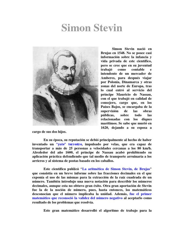 Simon Stevin | PDF | Enseñanza de matemática | Science