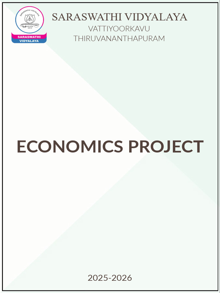 Economics Project 25-26 | PDF
