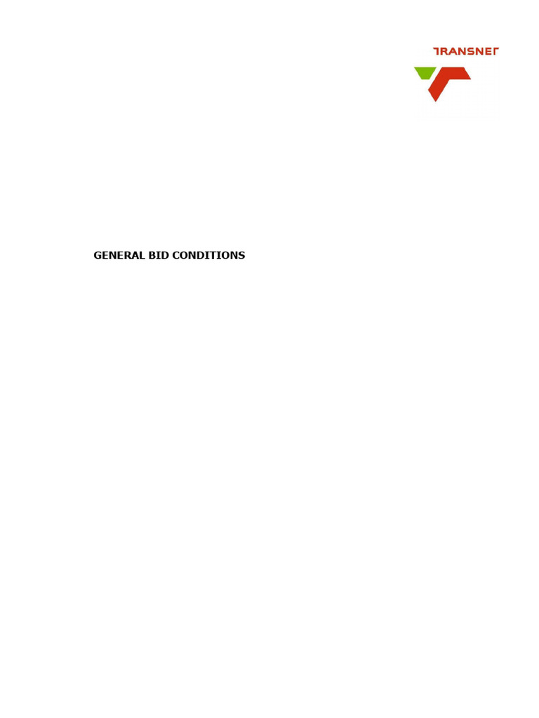 .ArchivetempAnnexure B - Transnet General Bid Conditions2025 PDF | PDF ...