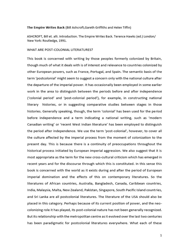 The Empire Writes Back 4 | PDF | Postcolonialism | English Language