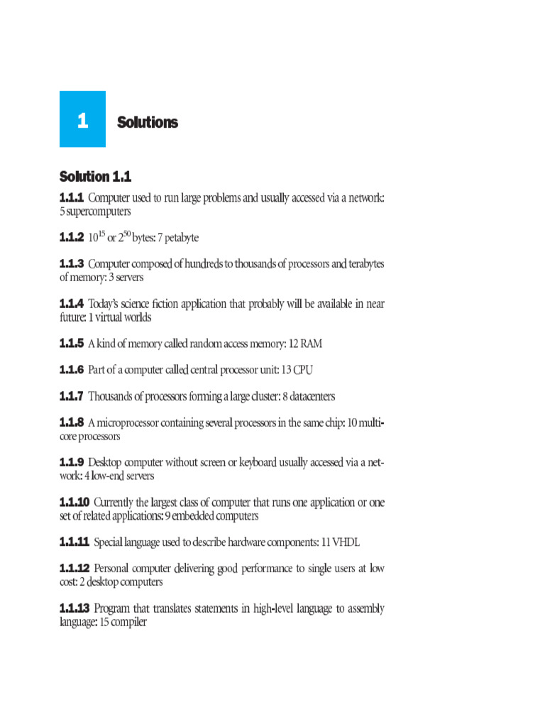 Solution Manual For Computer Organization and Design, 4th Ed, D. A. Patterson and J. L. Hennessy ...