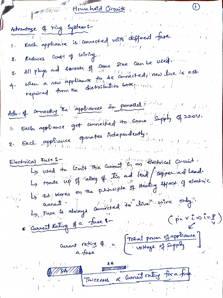 House Hold Circuits - Notes | PDF