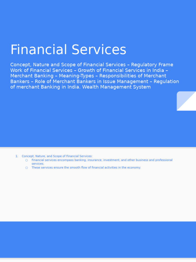 Financial Services | PDF | Banks | Investing