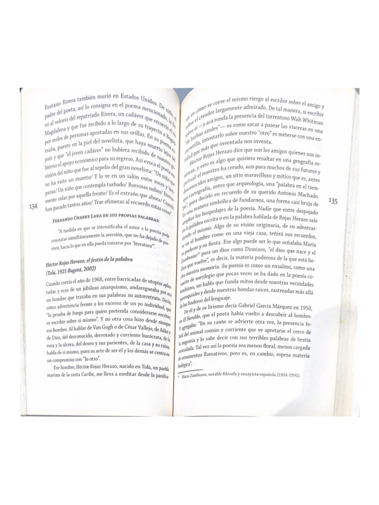 Hector Rojas Erazo Galeria de Espejos - Juan Manuel Roca | PDF