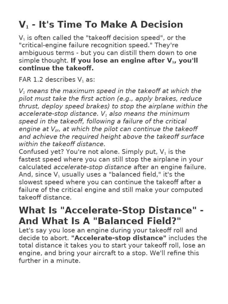 Understanding Balanced Field Length in Aviation | PDF | Takeoff | Aviation