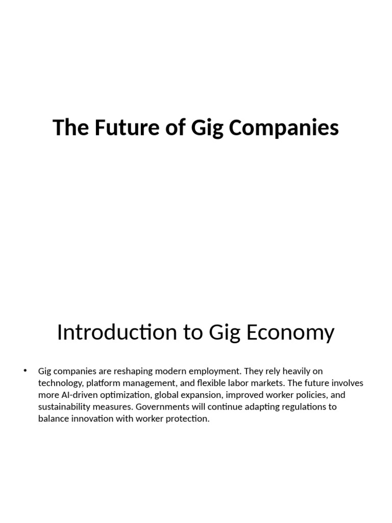 Future of Gig Companies | PDF | Labor Rights | Employment