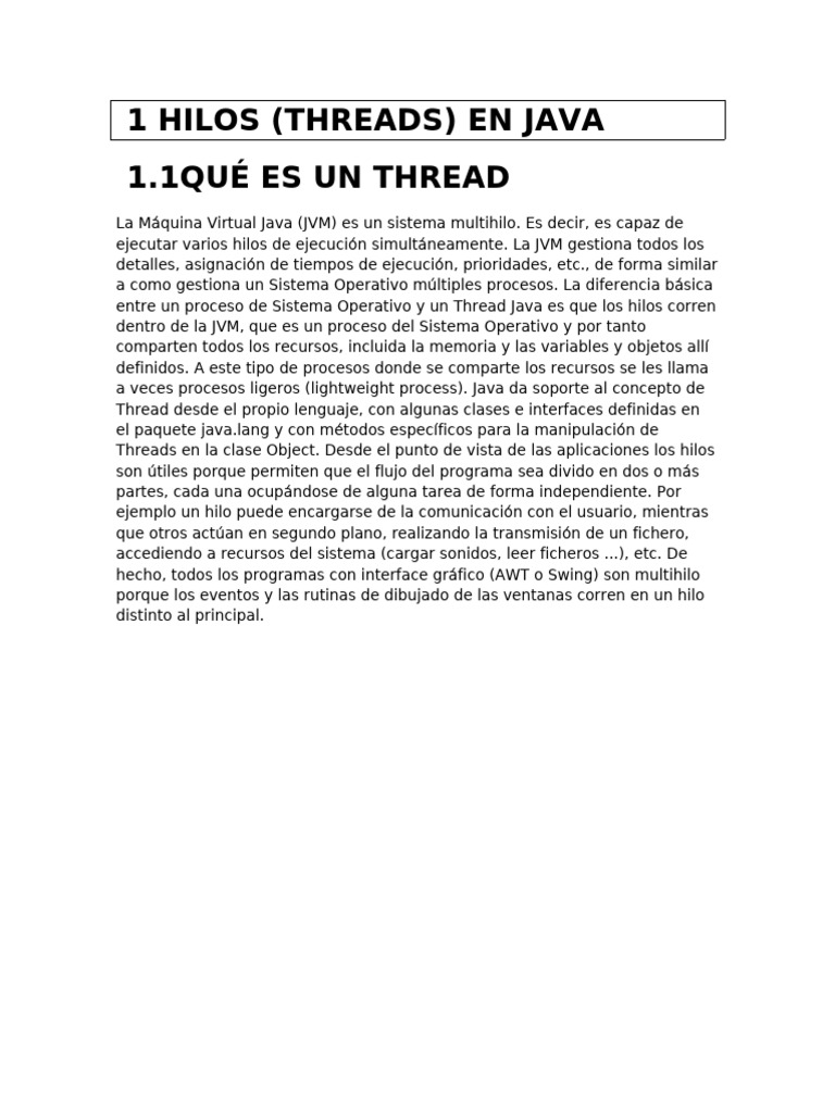 Java Mutliproceso Jvs | PDF | Hilo (Computación) | Java (lenguaje de programación)