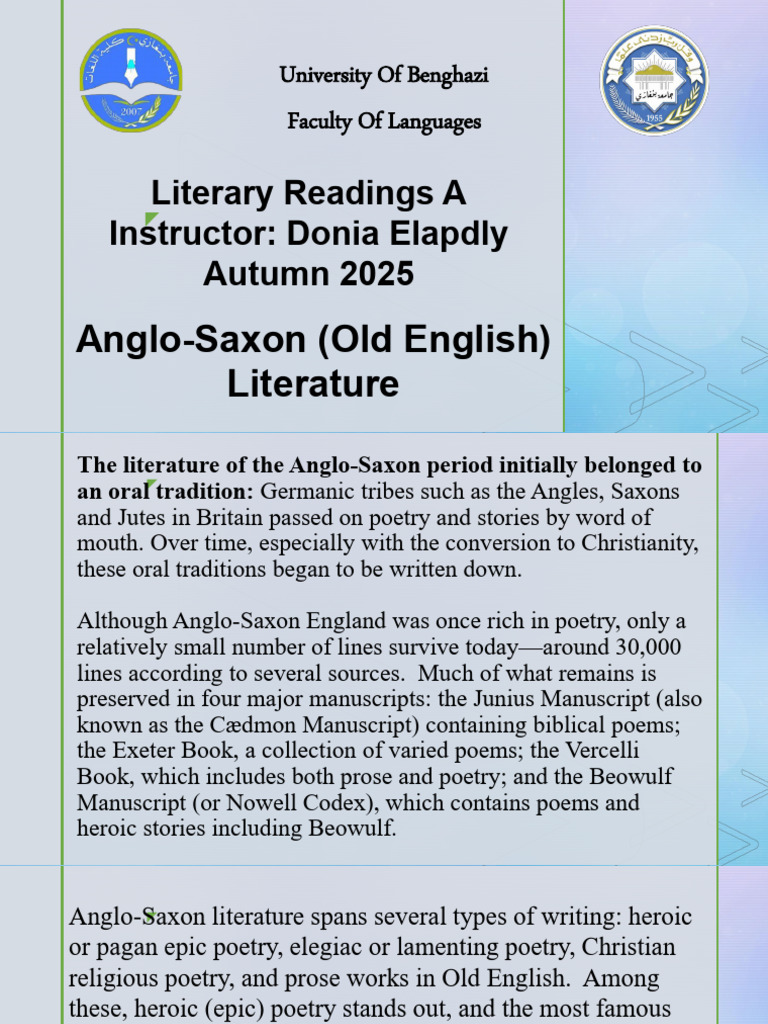 Anglo Saxon | PDF | Beowulf | Anglo Saxons