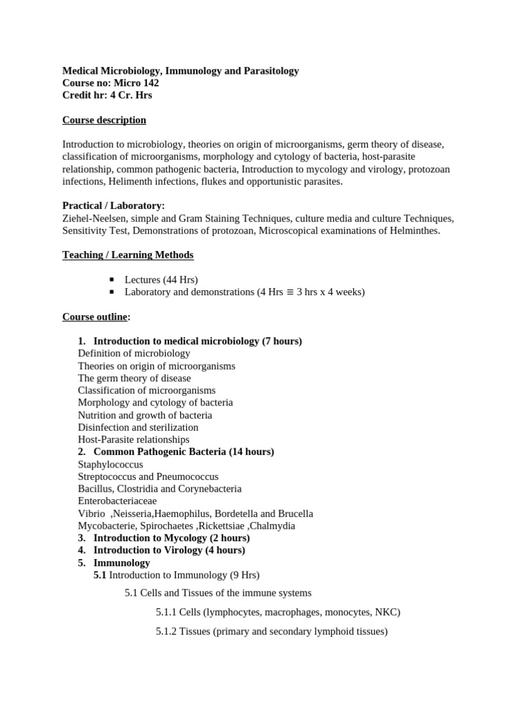 Medical Microbiology and Immunology Course | PDF | Immune System ...