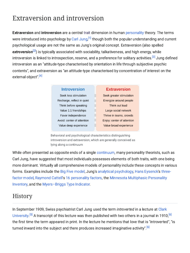 Extraversion and Introversion | PDF | Extraversion And Introversion | Human Development