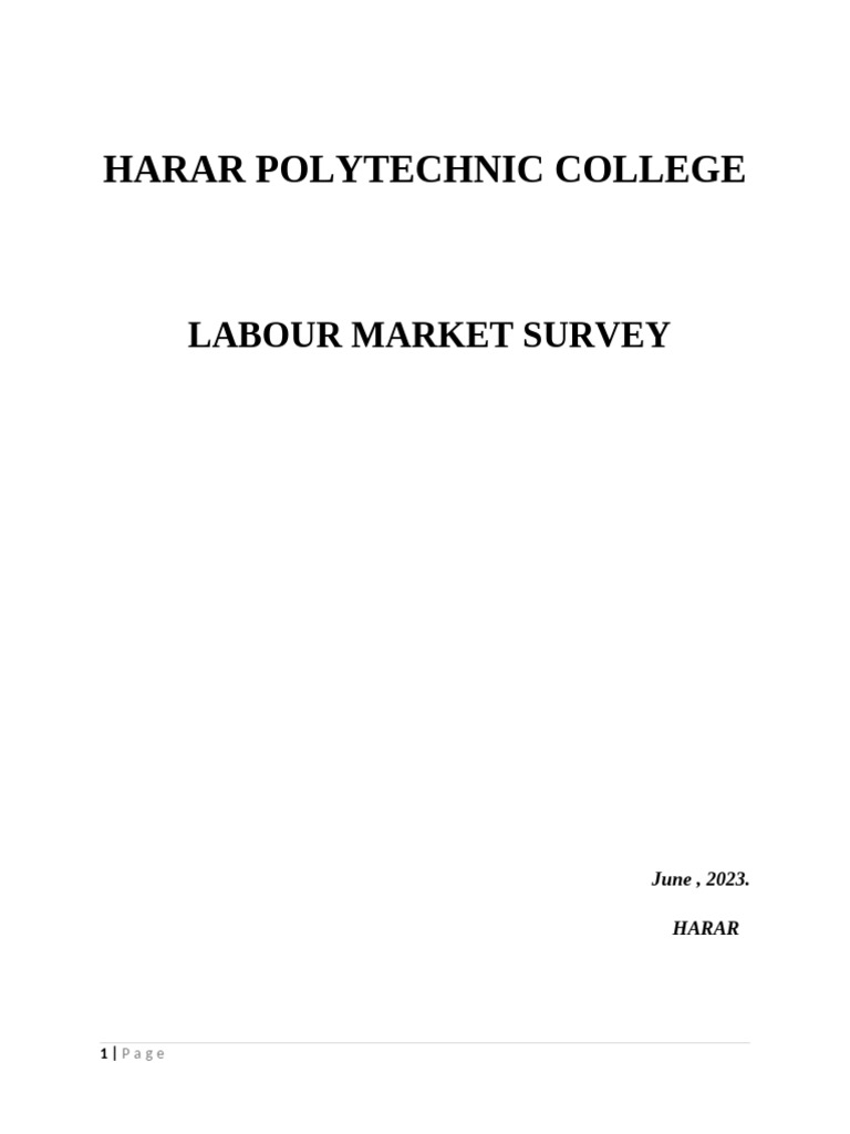 Final Labour Market Study Pdf Labour Economics Market Economics