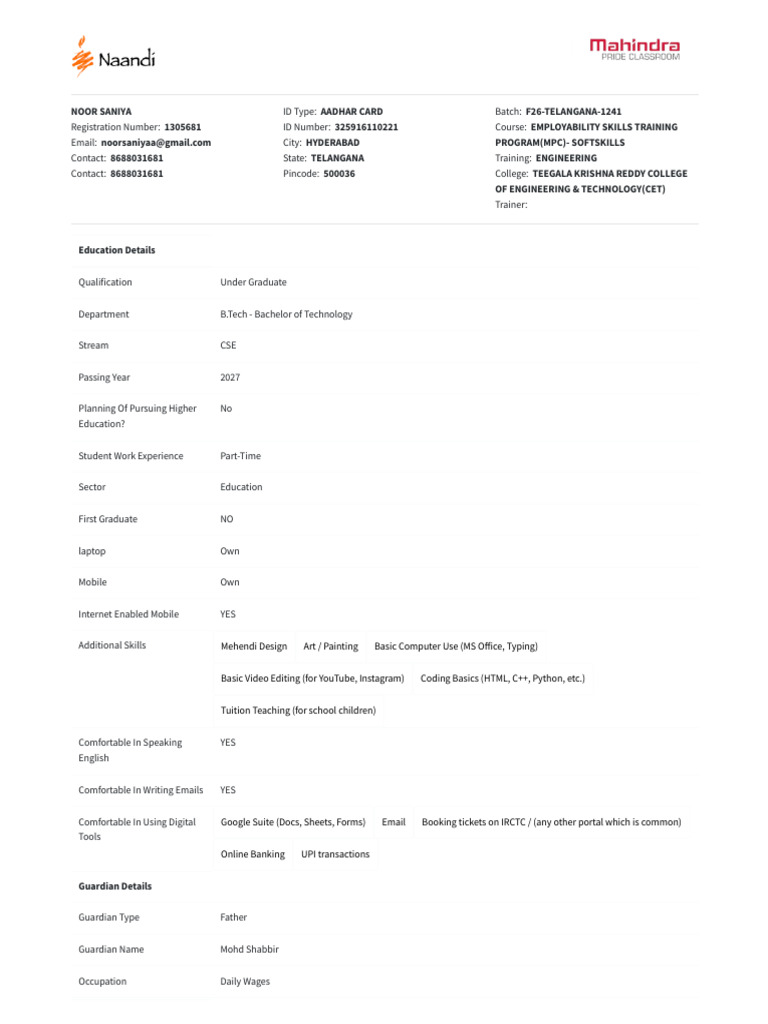 Thejobfactory - Naandi Foundation | PDF