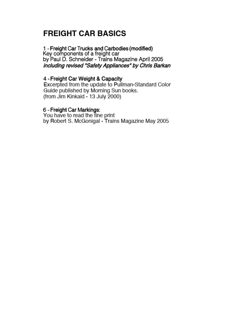 Freight Car Components and Safety Essentials | PDF | Bearing ...