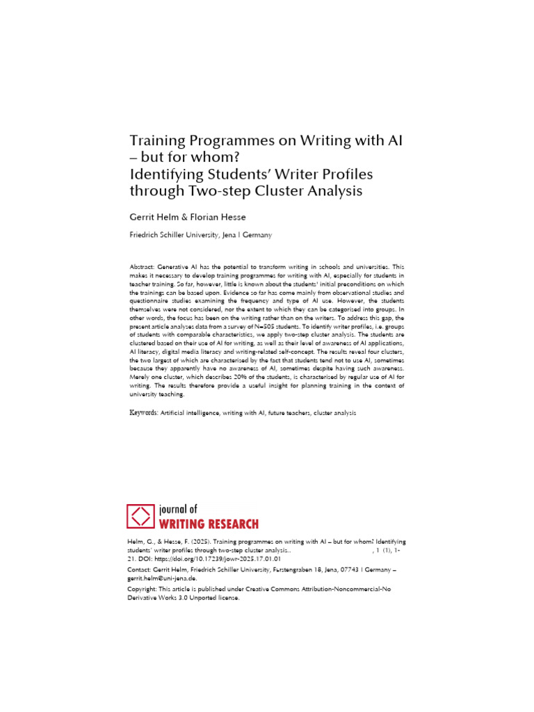 JoWR 2025 Vol17 nr1 Helm Hesse | PDF | Artificial Intelligence ...