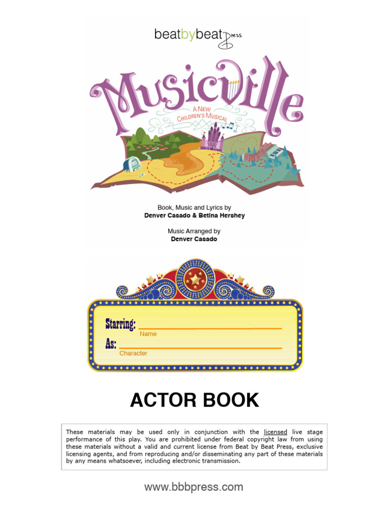 Musicville Actor Book for Schools | PDF | Musical Theatre | Theatre