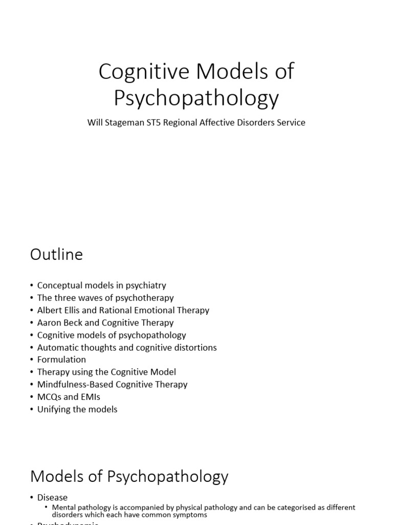 Cognitive Models in Psychopathology | PDF | Cognitive Therapy ...