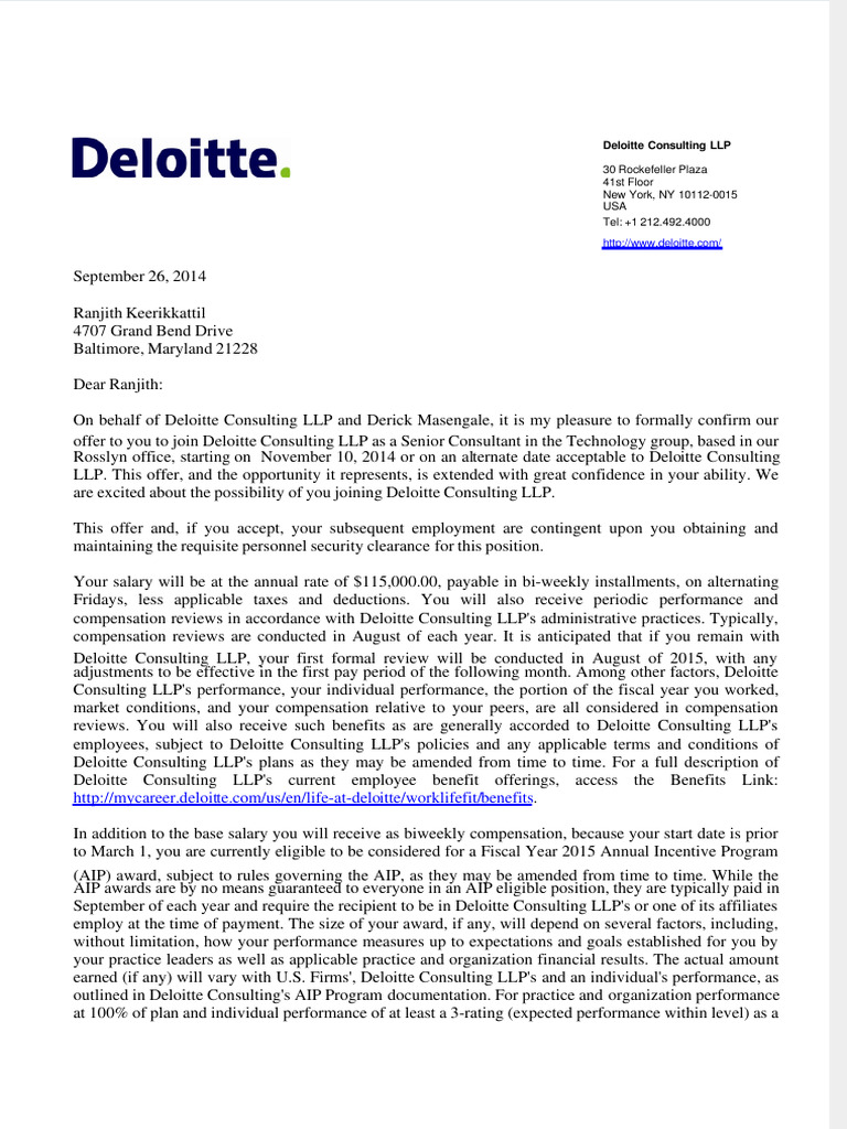 Dokumen - Tips Ranjith Keerikkattil Deloitte Offer Letter 1735807093683 ...